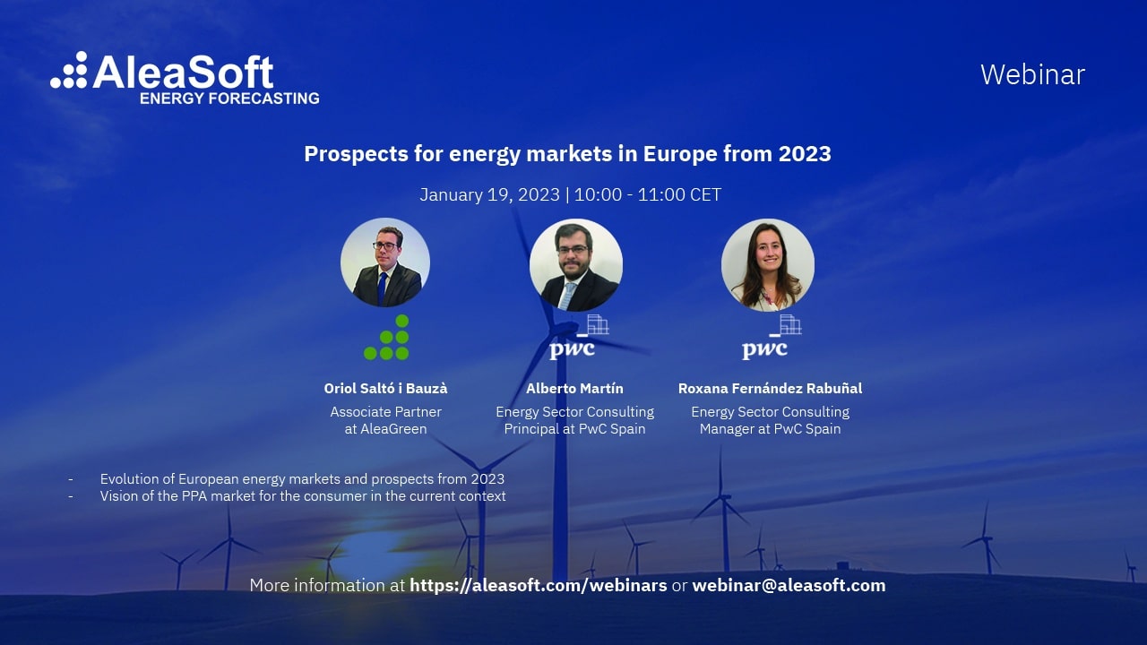 Prospects for energy markets in Europe from 2023 - AleaSoft Energy ...
